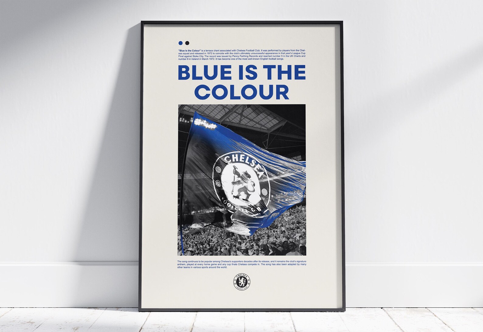 Chelsea Poster, Blue is the Colour Poster, Decor of Chelsea Fun ...