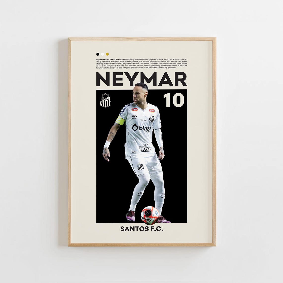 Neymar Poster, Santos Poster, Neymar Print Art, Gift Poster, Brazilian ...