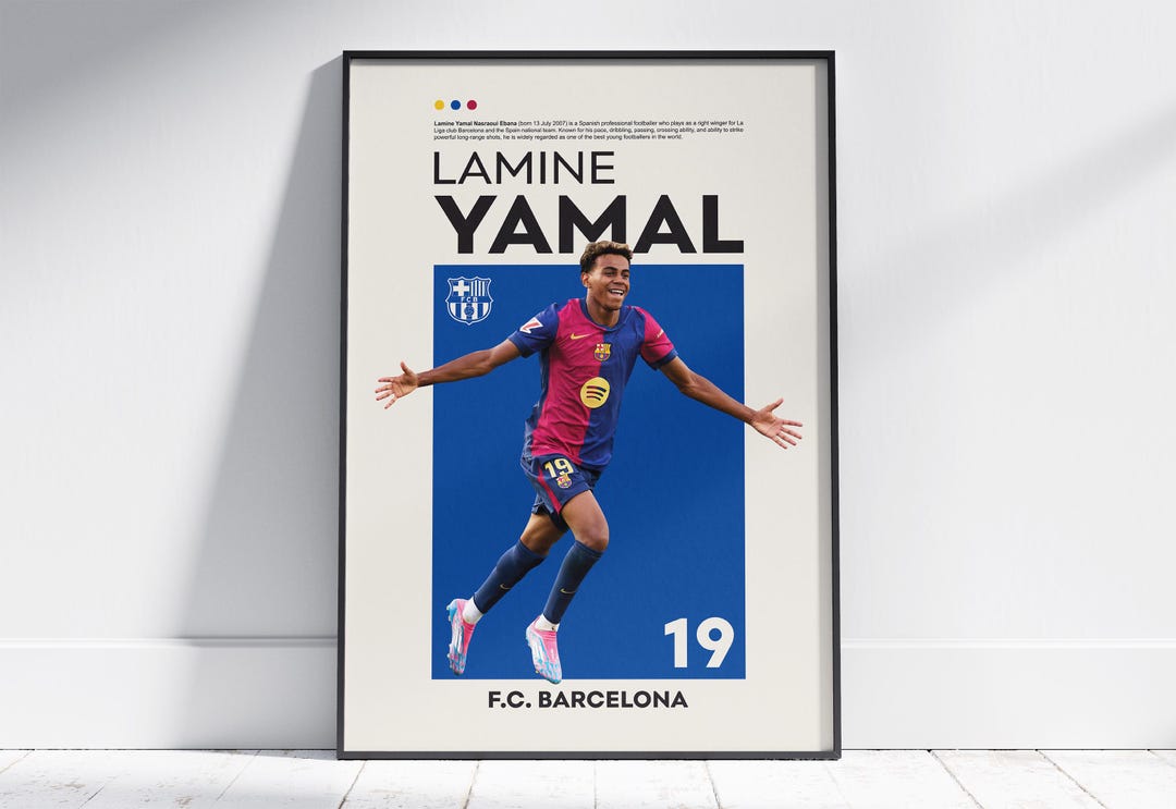 Buy Lamine Yamal Poster, Barcelona Poster, Lamine Yamal Print Art, Gift ...