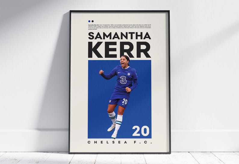 Samantha Kerr Poster, Chelsea Poster, Samantha Kerr Print Art, Gift ...