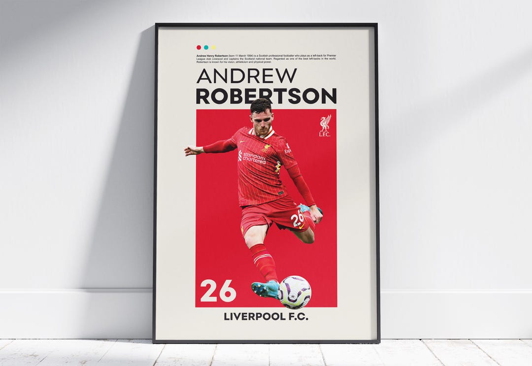 Andrew Robertson Poster, Liverpool Poster, Andrew Robertson Print Art ...