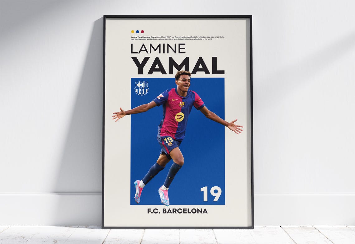 Lamine Yamal Poster, Barcelona Poster, Lamine Yamal Print Art, Gift ...
