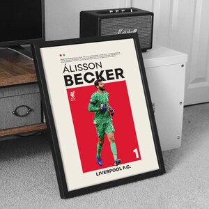 Alisson Becker Poster, Liverpool Poster, Alisson Becker Print Art, Gift ...