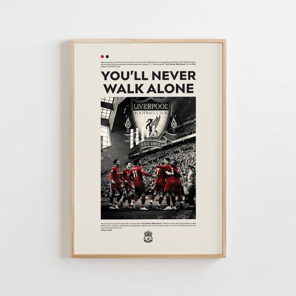 Liverpool Poster, You'll Never Walk Alone Poster, Decor of Liverpool ...