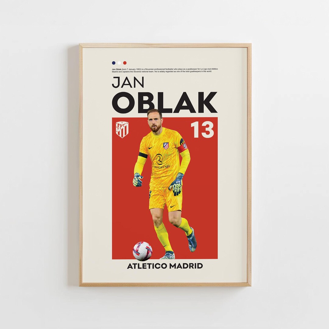 Jan Oblak Poster, Atletico Madrid Poster, Jan Oblak Print Art, Gift ...