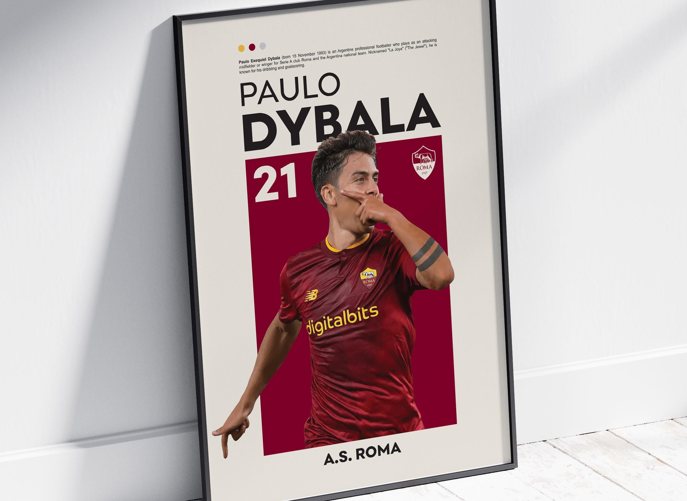 Paulo Dybala Poster, Roma Poster, Paulo Dybala Print Art, Gift Poster ...