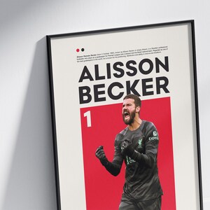 Alisson Becker Poster, Liverpool Poster, Alisson Becker Print Art, Gift ...