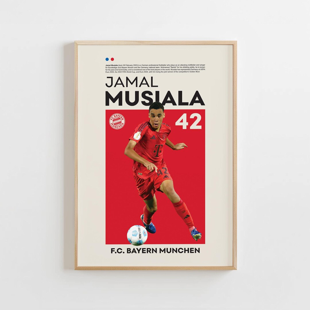 Jamal Musiala Poster, Bayern Munchen Poster, Jamal Musiala Print Art ...