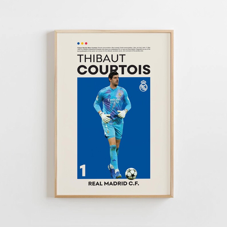 Thibaut Courtois Poster, Real Madrid Poster, Thibaut Courtois Print Art ...