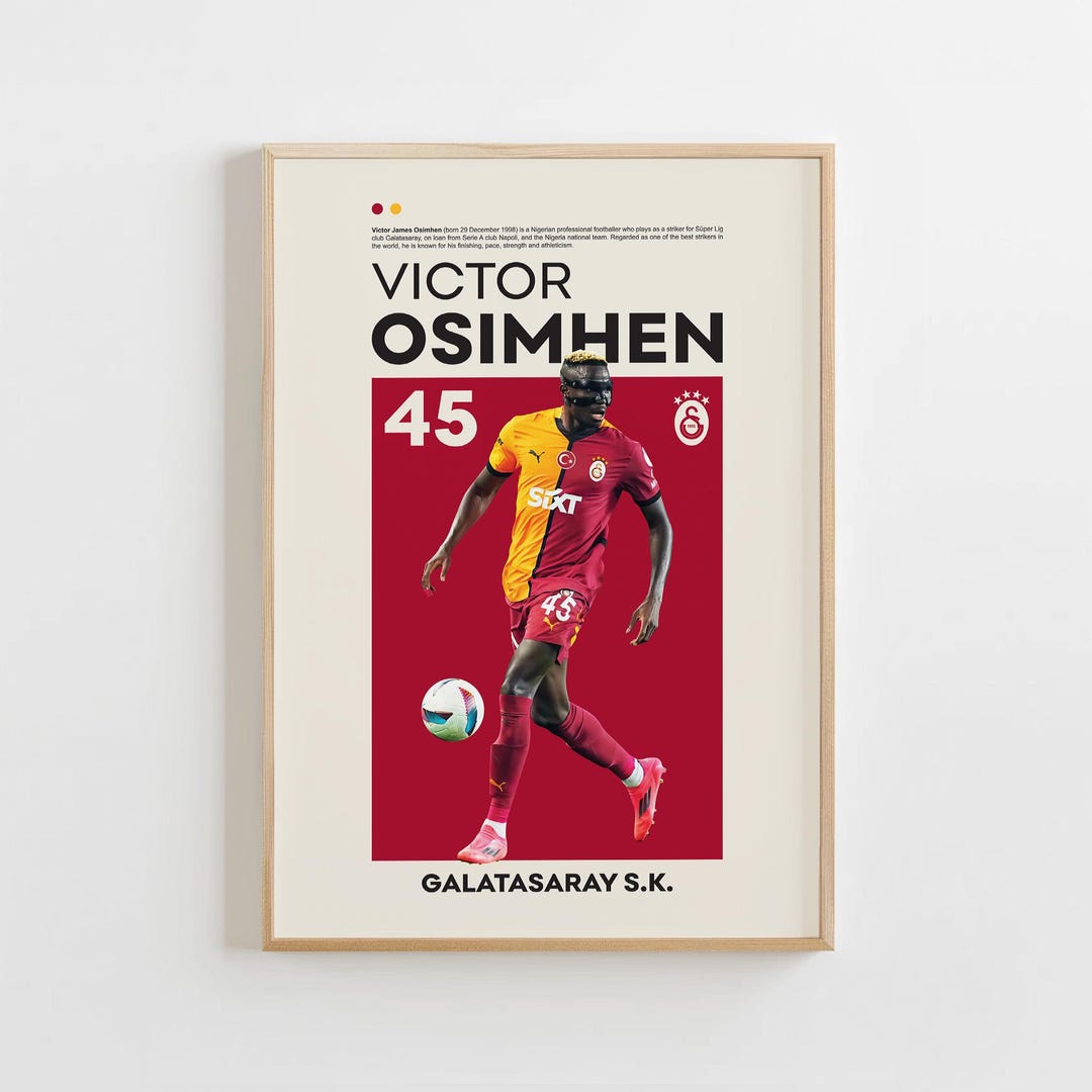 Victor Osimhen Poster, Galatasaray Poster, Victor Osimhen Print Art ...
