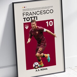 Francesco Totti Poster, Roma Poster, Francesco Totti Print Art, Gift ...