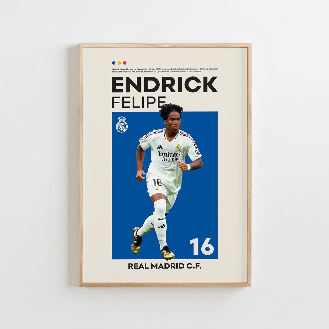 Endrick Poster, Real Madrid Poster, Endrick Print Art, Gift Poster ...