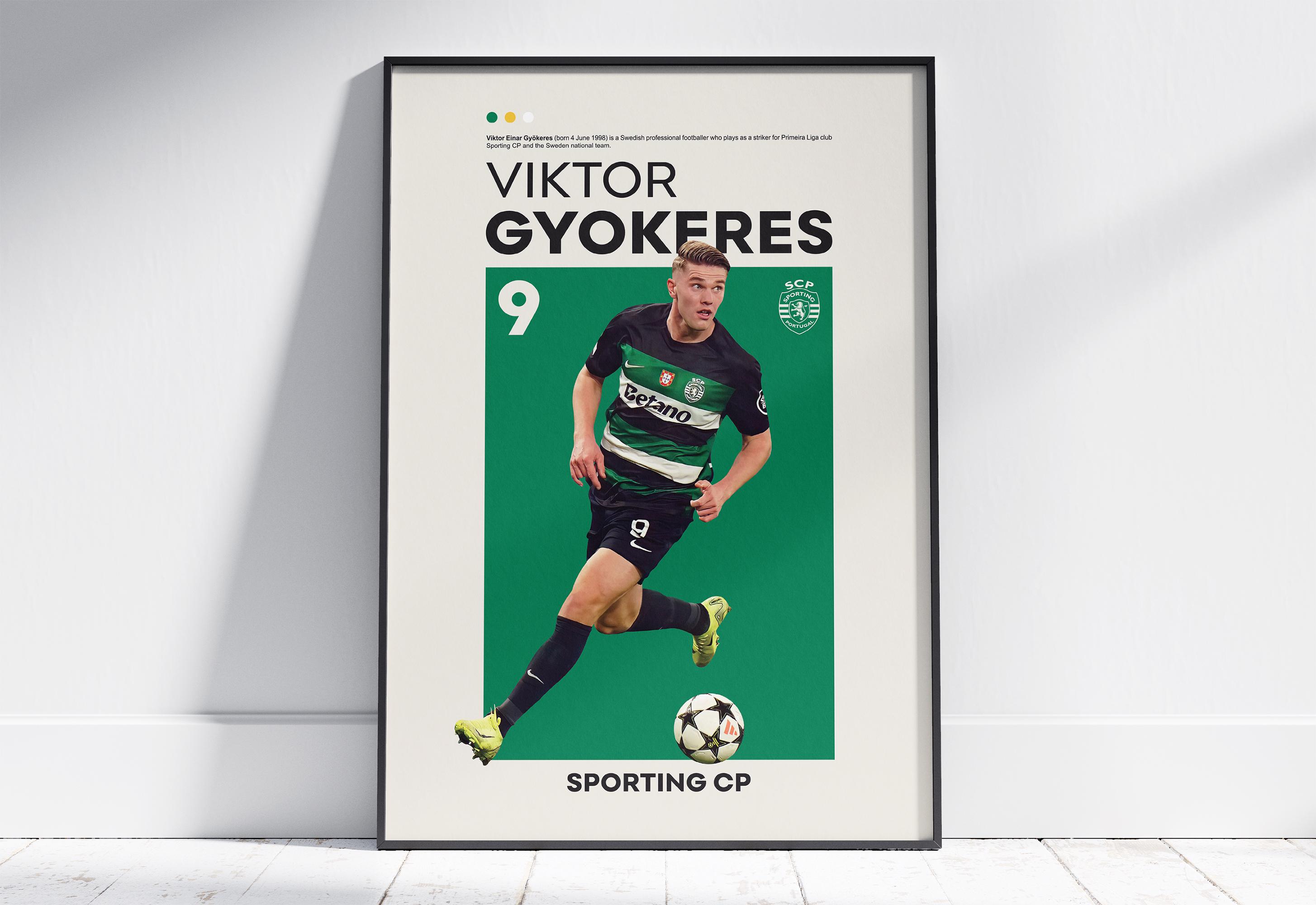 Viktor Gyokeres Poster, Sporting CP Poster, Viktor Gyokeres Print Art ...
