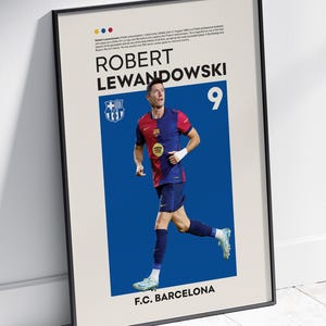 Robert Lewandowski Poster, Barcelona Poster, Robert Lewandowski Print ...