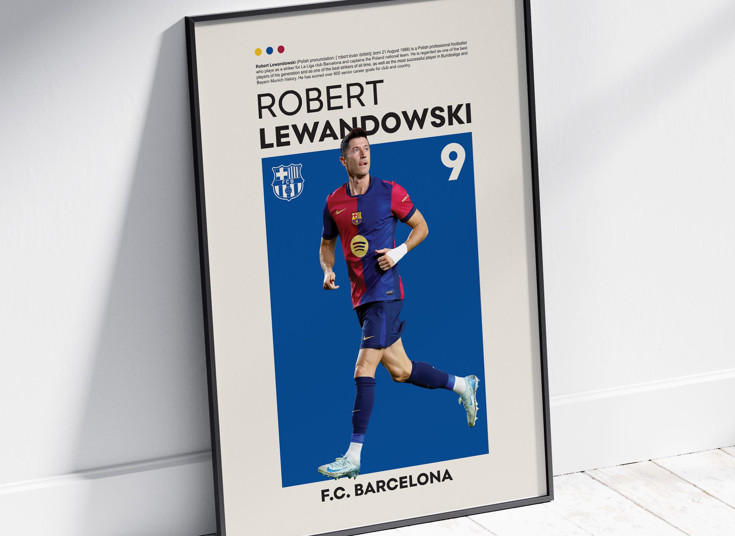 Robert Lewandowski Poster, Barcelona Poster, Robert Lewandowski Print ...