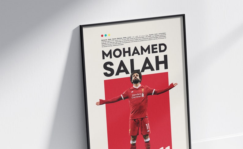 Mohamed Salah Poster, Liverpool Poster, Mohamed Salah Print Art, Gift ...