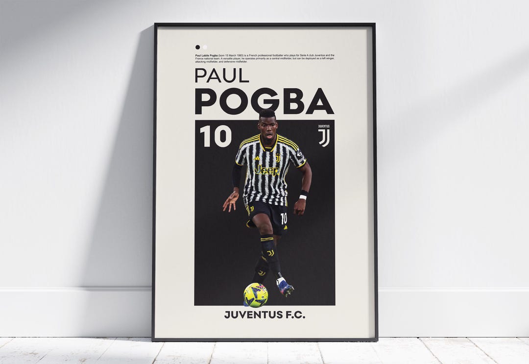 Paul Pogba Poster, Juventus Poster, Paul Pogba Print Art, Gift Poster ...