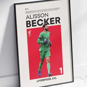 Alisson Becker Poster, Liverpool Poster, Alisson Becker Print Art, Gift ...