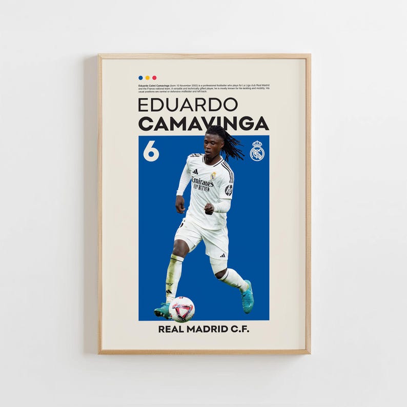 Eduardo Camavinga Poster, Real Madrid Poster, Eduardo Camavinga Print ...