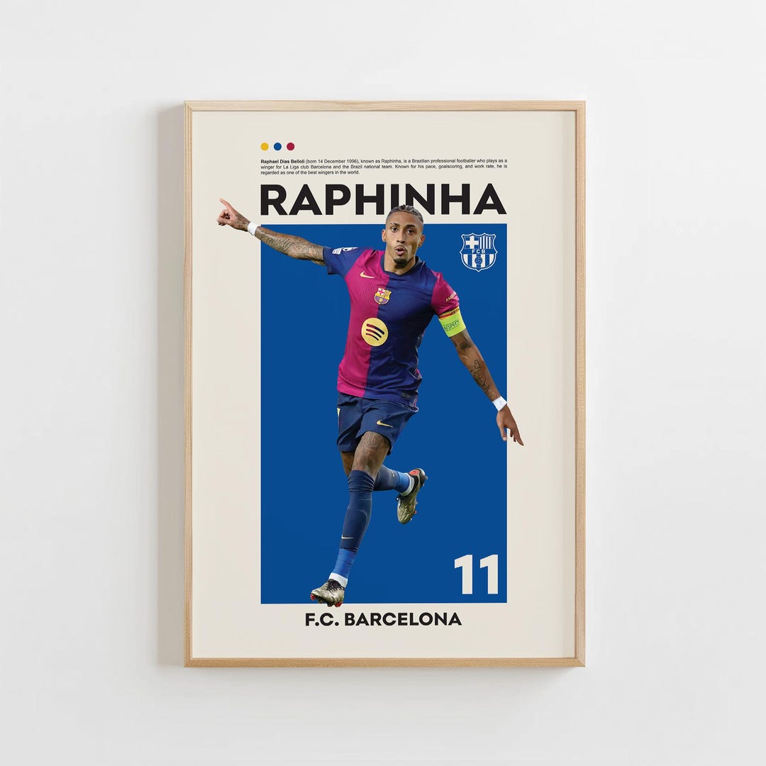Raphinha Poster, Barcelona Poster, Raphinha Print Art, Gift Poster ...