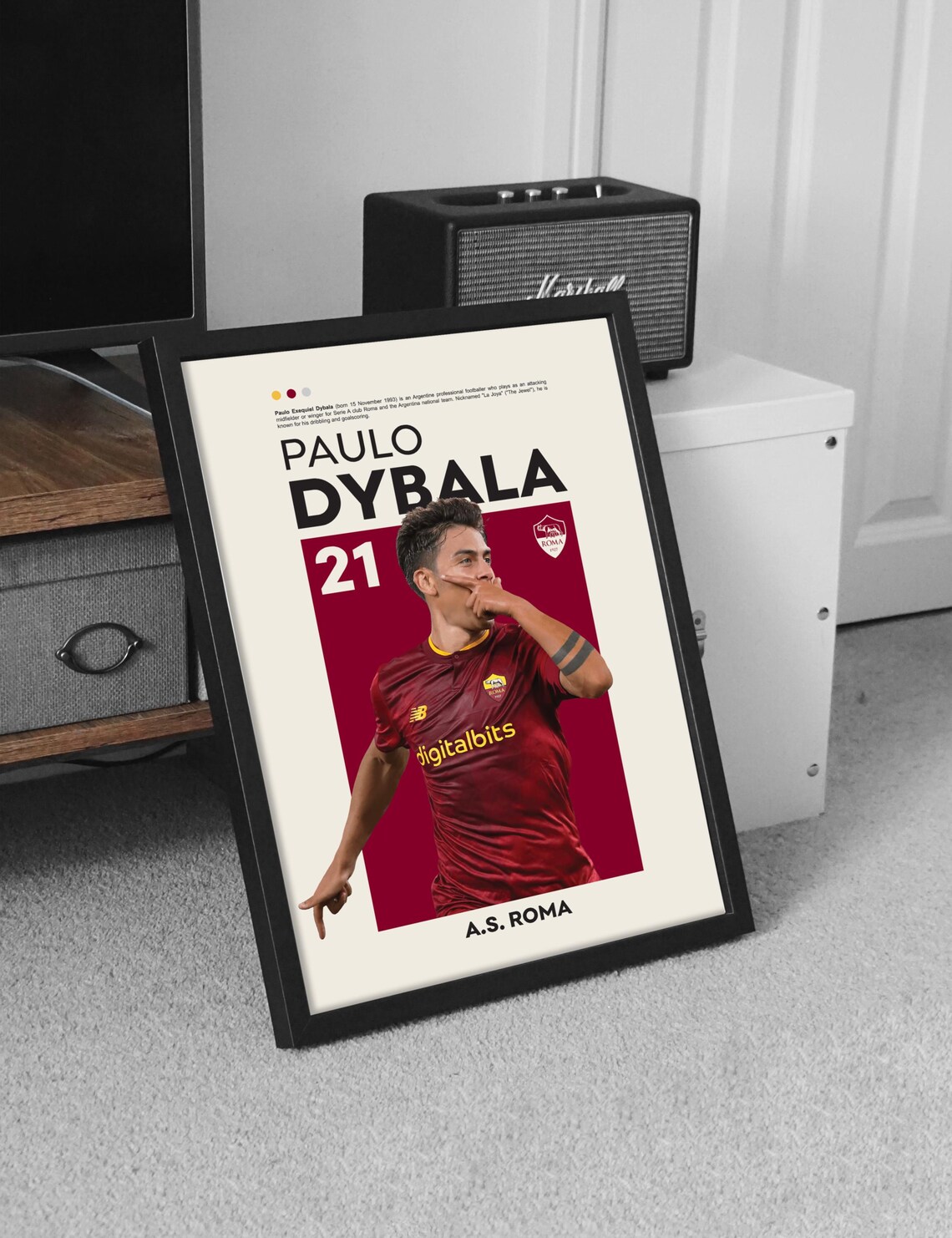 Paulo Dybala Poster, Roma Poster, Paulo Dybala Print Art, Gift Poster ...