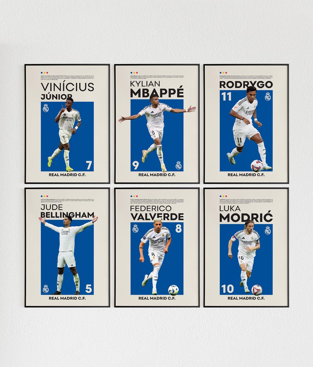 Real Madrid Poster Gift Set of 6 Bundle, Real Madrid Poster Set of 6 ...
