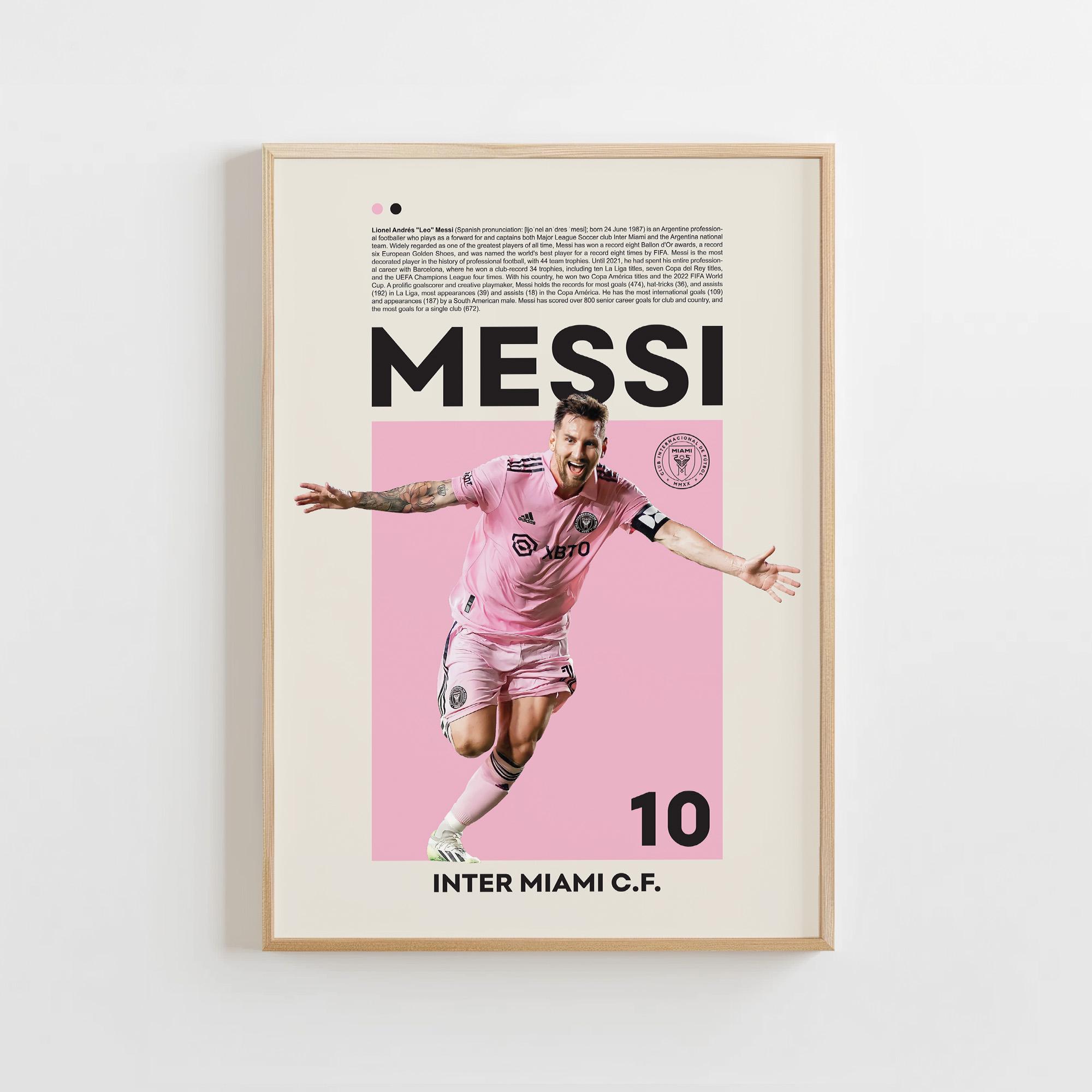 Lionel Messi Poster, Inter Miami Poster, Lionel Messi Print Art, Gift ...