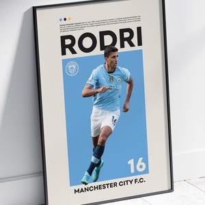Rodri Poster, Manchester City Poster, Rodri Print Art, Gift Poster ...