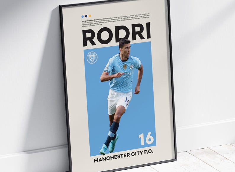 Rodri Poster, Manchester City Poster, Rodri Print Art, Gift Poster ...