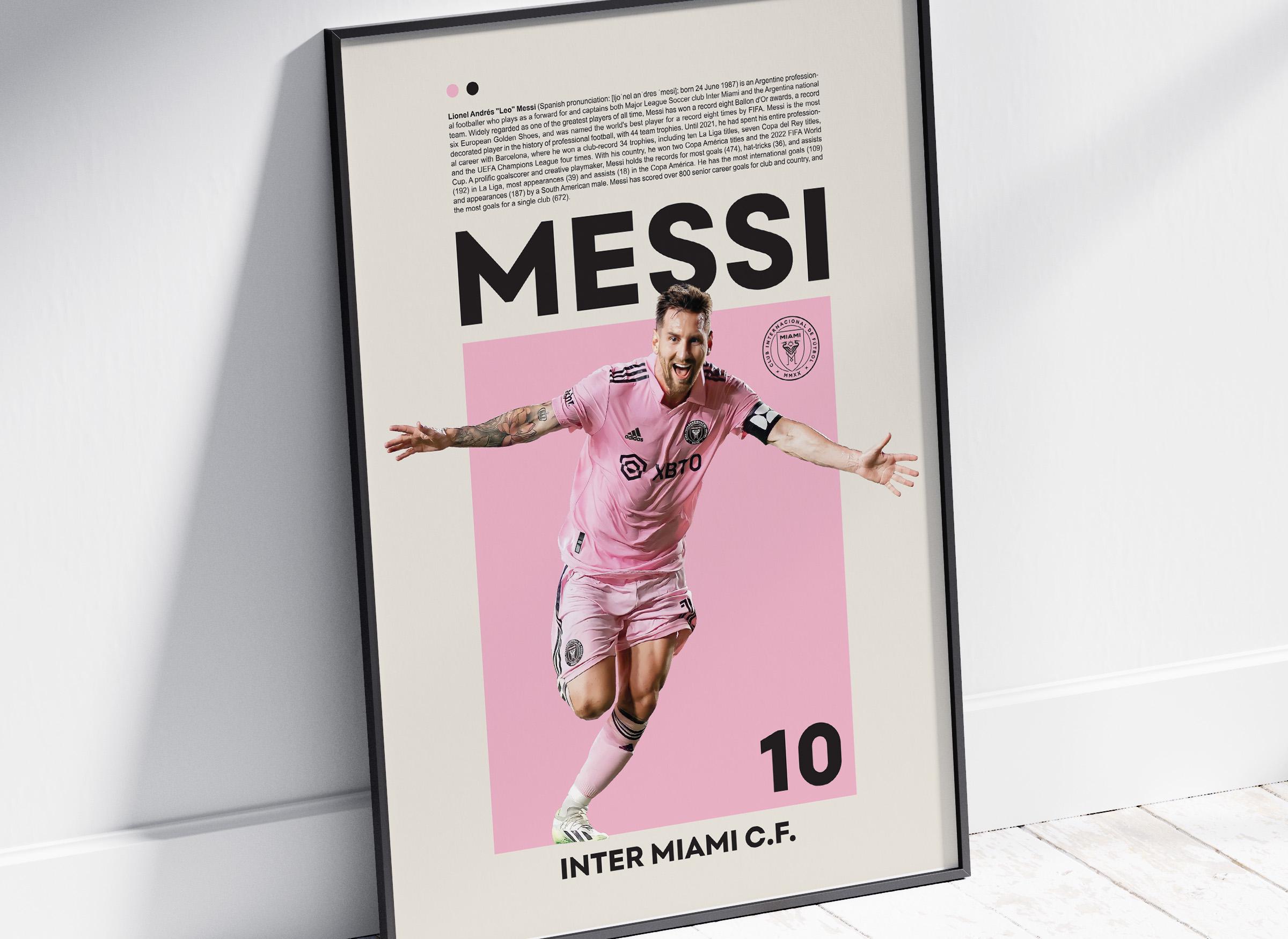 Lionel Messi Poster, Inter Miami Poster, Lionel Messi Print Art, Gift ...