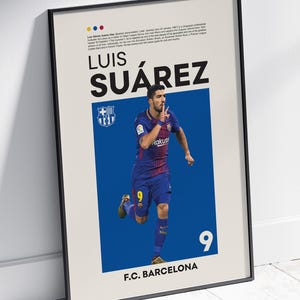 Luis Suarez Poster, Barcelona Poster, Luis Suarez Print Art, Gift ...