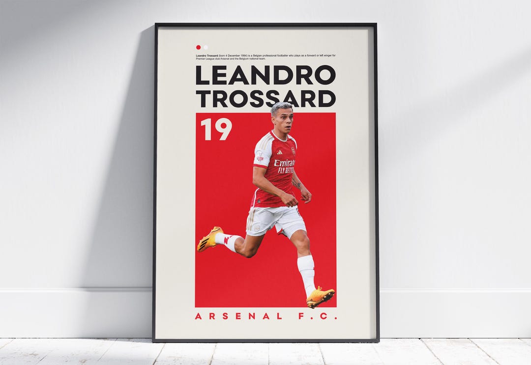 Leandro Trossard Poster, Arsenal Poster, Leandro Trossard Print Art ...