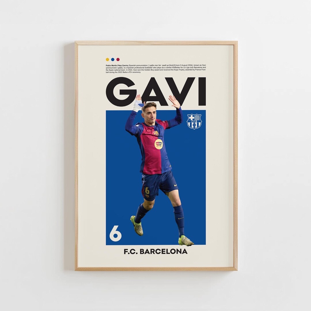 Gavi Poster, Barcelona Poster, Gavi Print Art, Gift Poster, Spanish ...