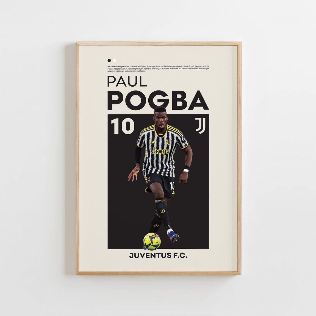 Paul Pogba Poster, Juventus Poster, Paul Pogba Print Art, Gift Poster ...