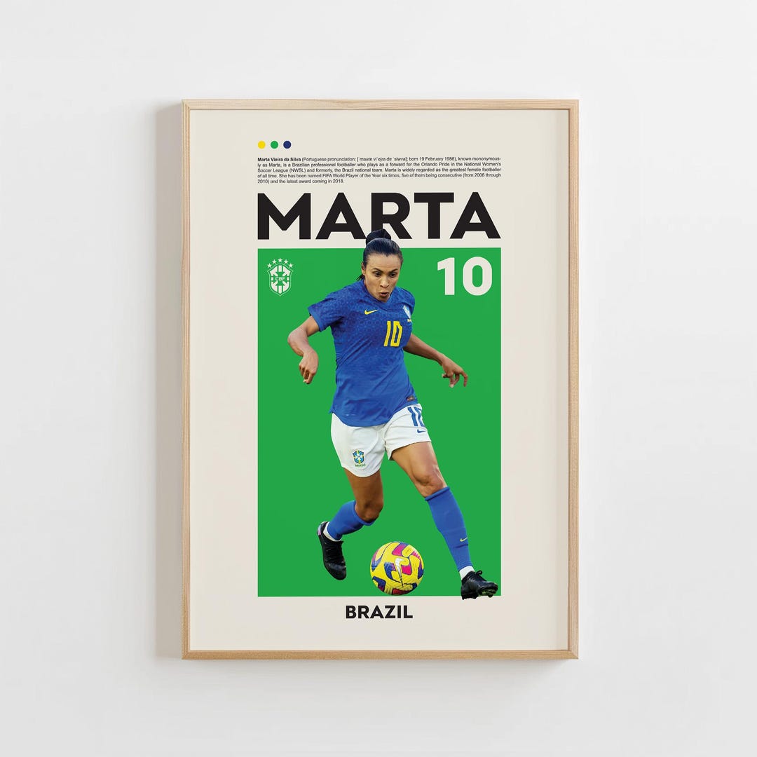 Marta Poster, Brazil Poster, Marta Print Art, Gift Poster, Brazilian ...