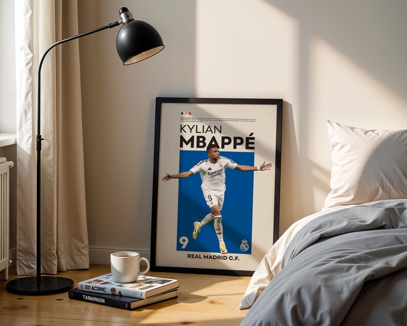 Kylian Mbappe Poster, Real Madrid Poster, Kylian Mbappe Print Art, Gift ...