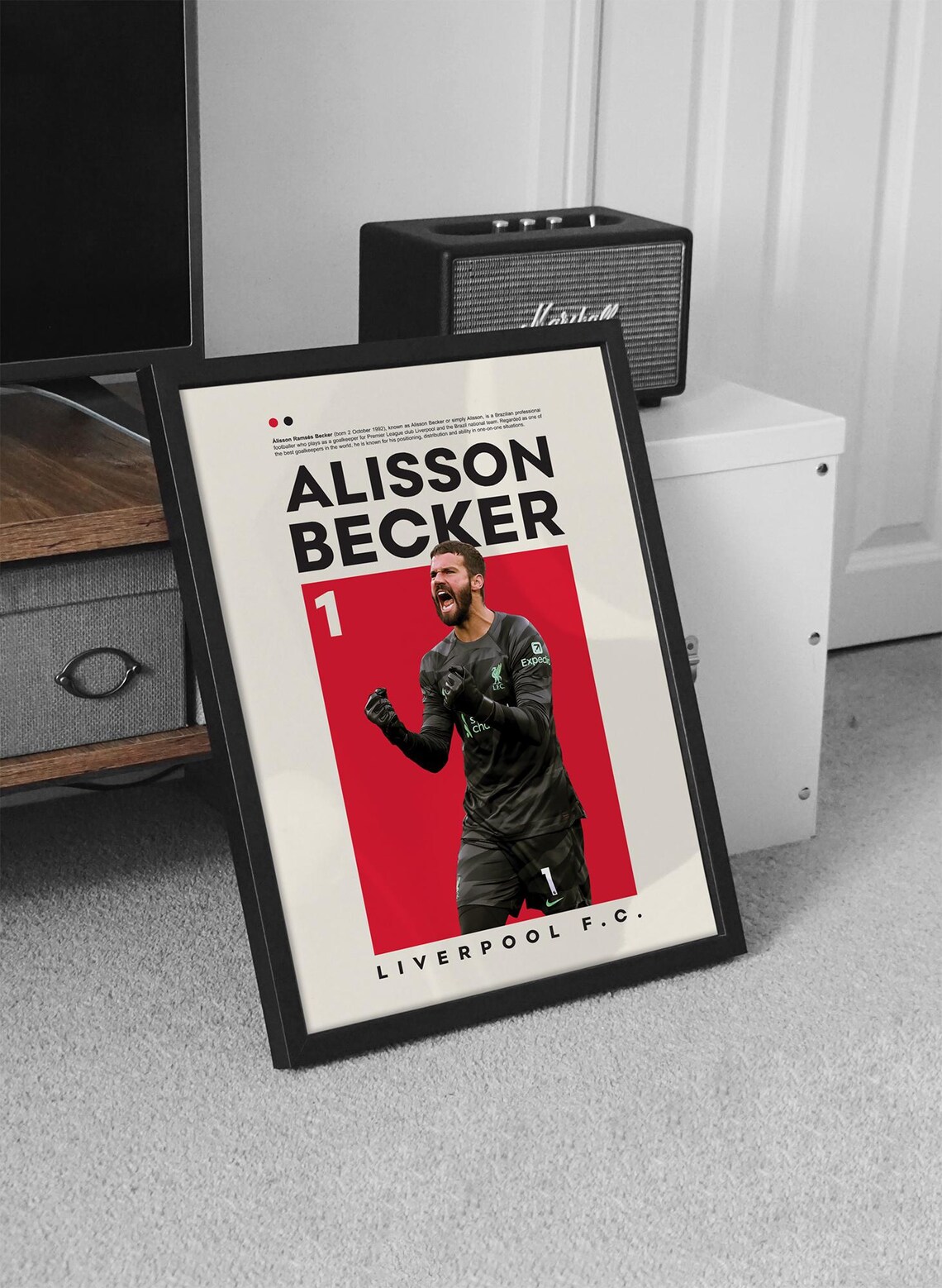 Alisson Becker Poster, Liverpool Poster, Alisson Becker Print Art, Gift ...