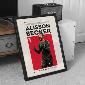 Alisson Becker Poster, Liverpool Poster, Alisson Becker Print Art, Gift ...