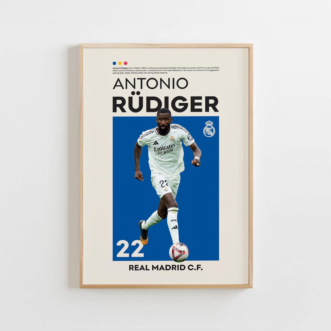 Antonio Rudiger Poster, Real Madrid Poster, Antonio Rudiger Print Art ...