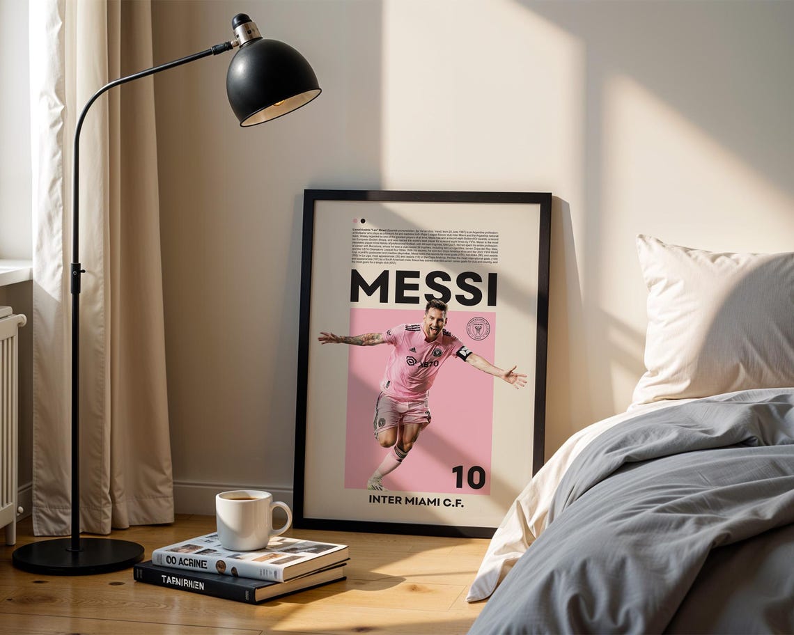 Lionel Messi Poster, Inter Miami Poster, Lionel Messi Print Art, Gift ...