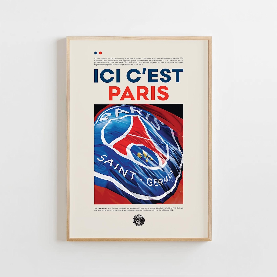 Paris Saint-germain Poster, Ici C'est Paris Poster, Decor of PSG Fun ...