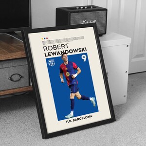 Robert Lewandowski Poster, Barcelona Poster, Robert Lewandowski Print ...