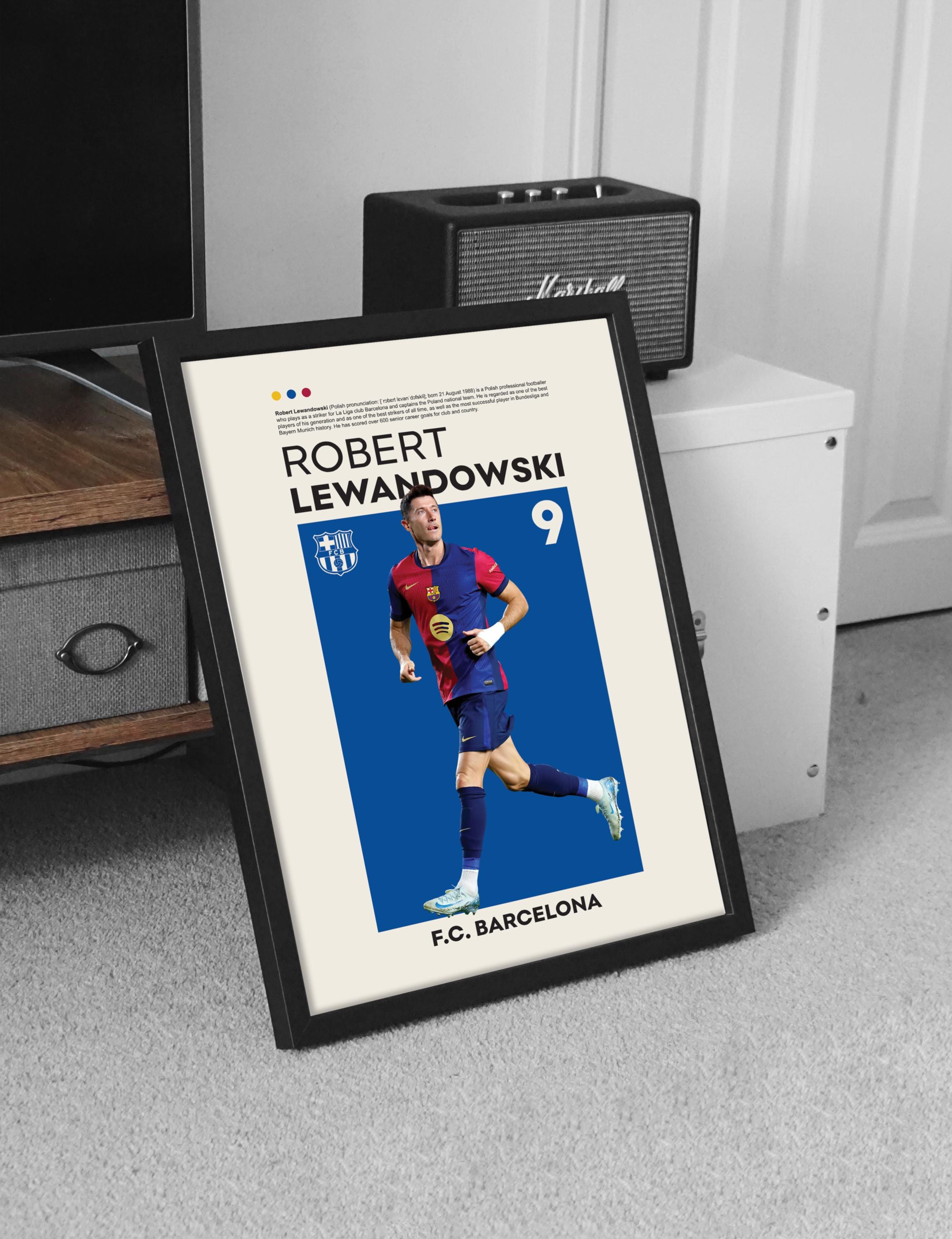 Robert Lewandowski Poster, Barcelona Poster, Robert Lewandowski Print ...