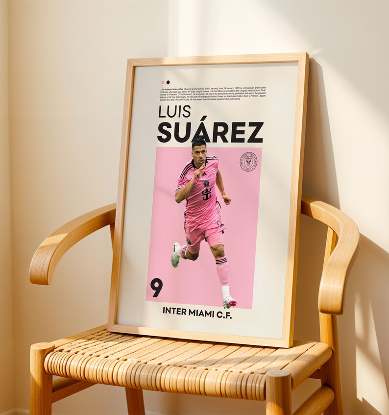 Luis Suarez Poster, Inter Miami Poster, Luis Suarez Print Art, Gift ...