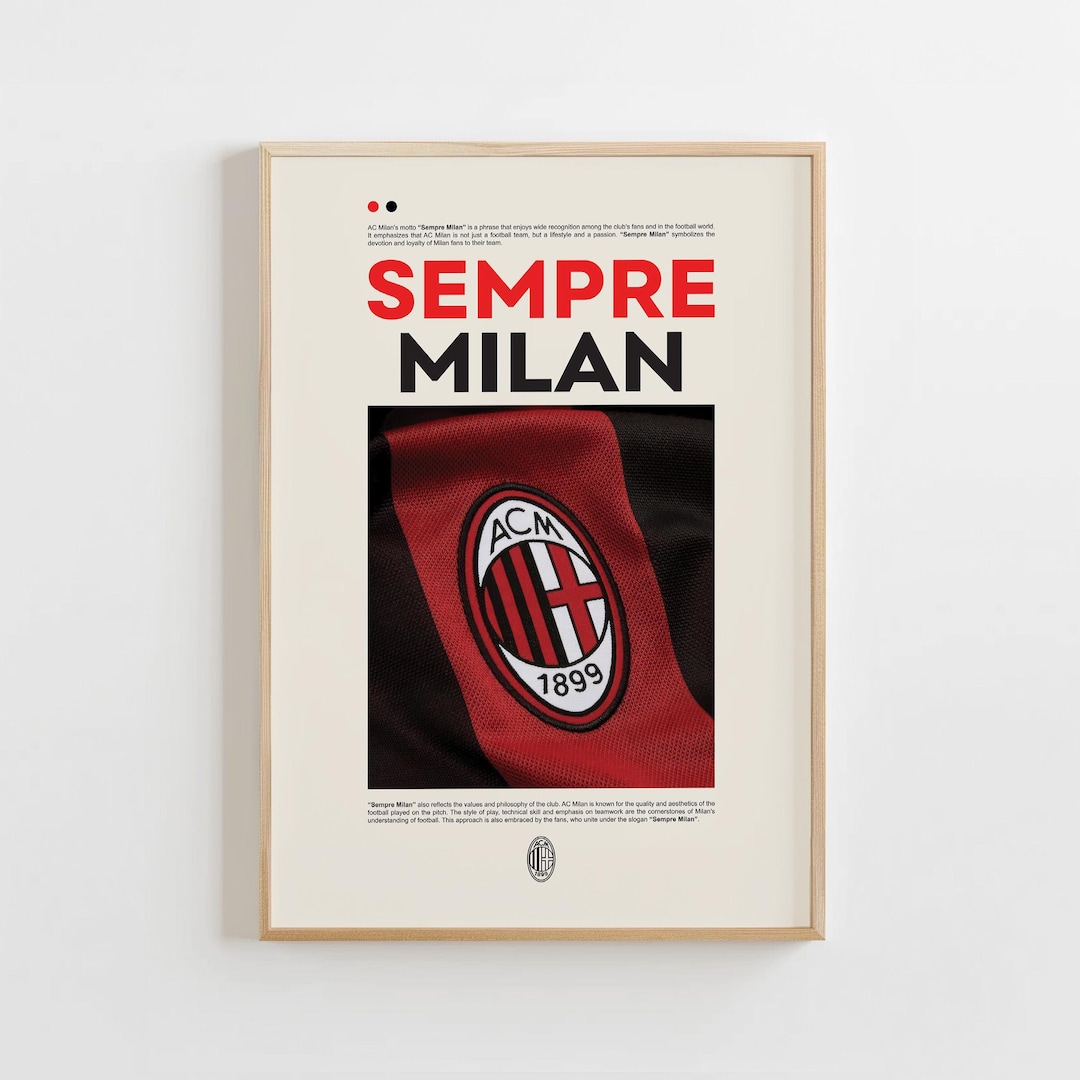 AC Milan Poster, Sempre Milan Poster, Decor of AC Milan Fun, AC Milan ...
