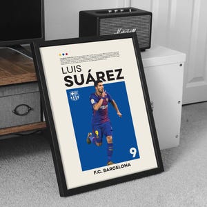 Luis Suarez Poster, Barcelona Poster, Luis Suarez Print Art, Gift ...