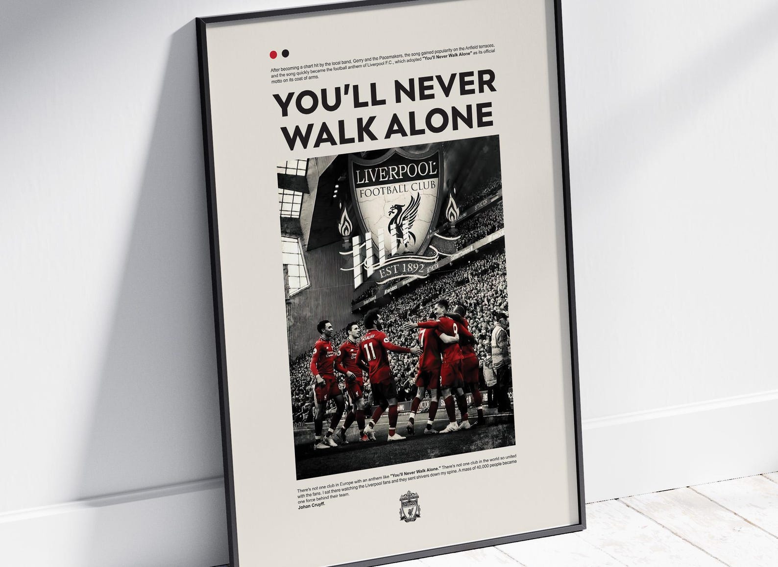 Liverpool Poster, You'll Never Walk Alone Poster, Decor of Liverpool ...
