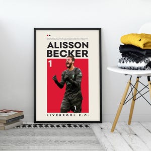 Alisson Becker Poster, Liverpool Poster, Alisson Becker Print Art, Gift ...