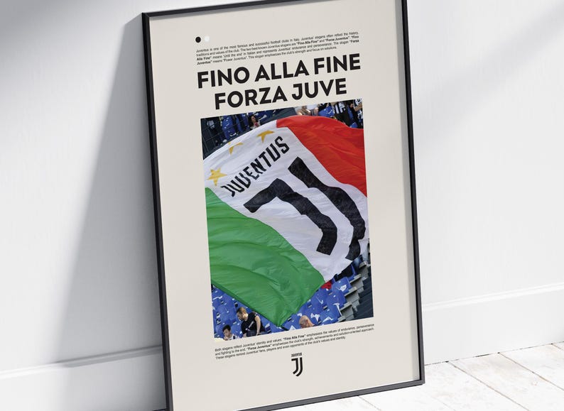 Juventus Poster, Fino Alla Fine Poster, Forza Juventus Poster Decor of ...