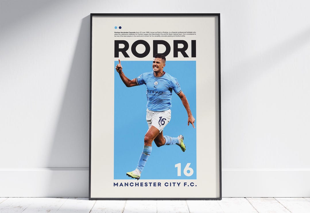 Rodri Poster, Manchester City Poster, Rodri Print Art, Gift Poster ...